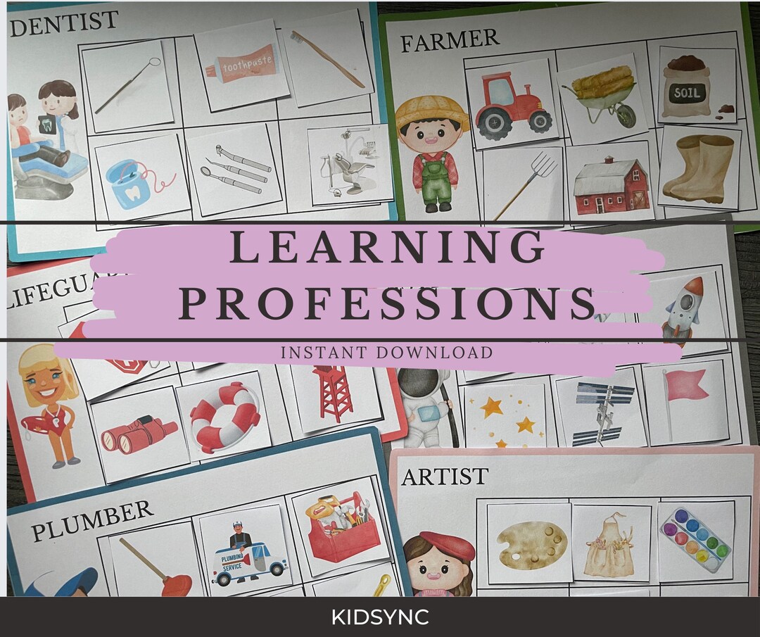 Professions Sorting Activity Sort Toddler Montessori Learning Game ...