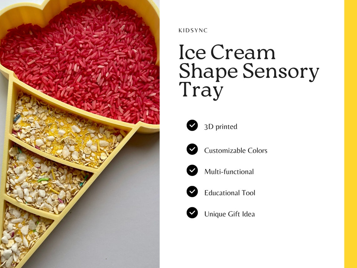3D Printed Ice Cream Sensory Tray Imaginary Play Sensory Bin Summer ...