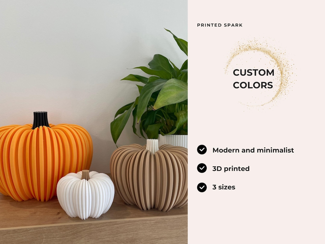 3D Printed Pumpkin: Customizable Fall Decor - Modern Halloween ...