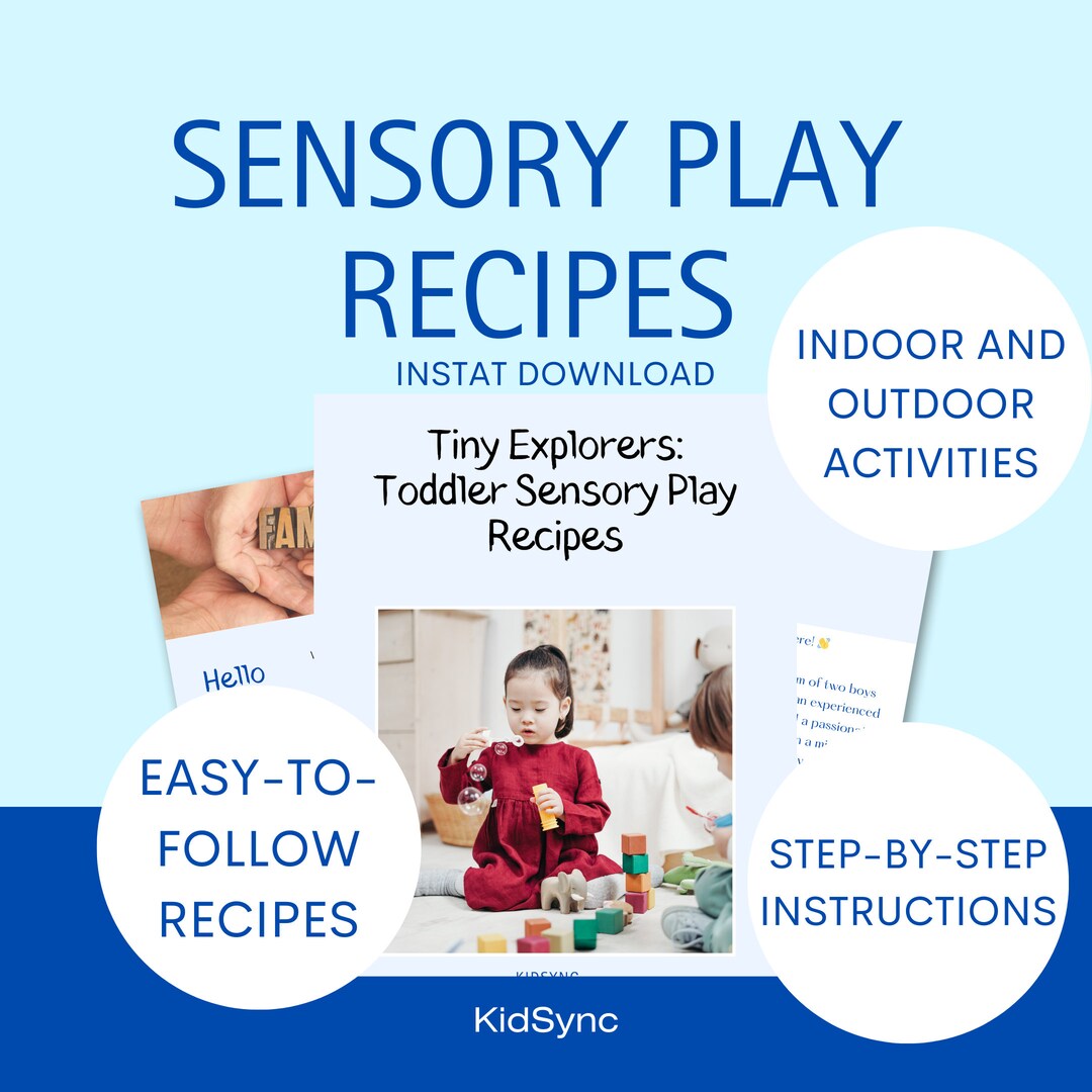 Toddler Sensory Play Recipe Book, DIY Sensory Play, Homemade Sensory ...