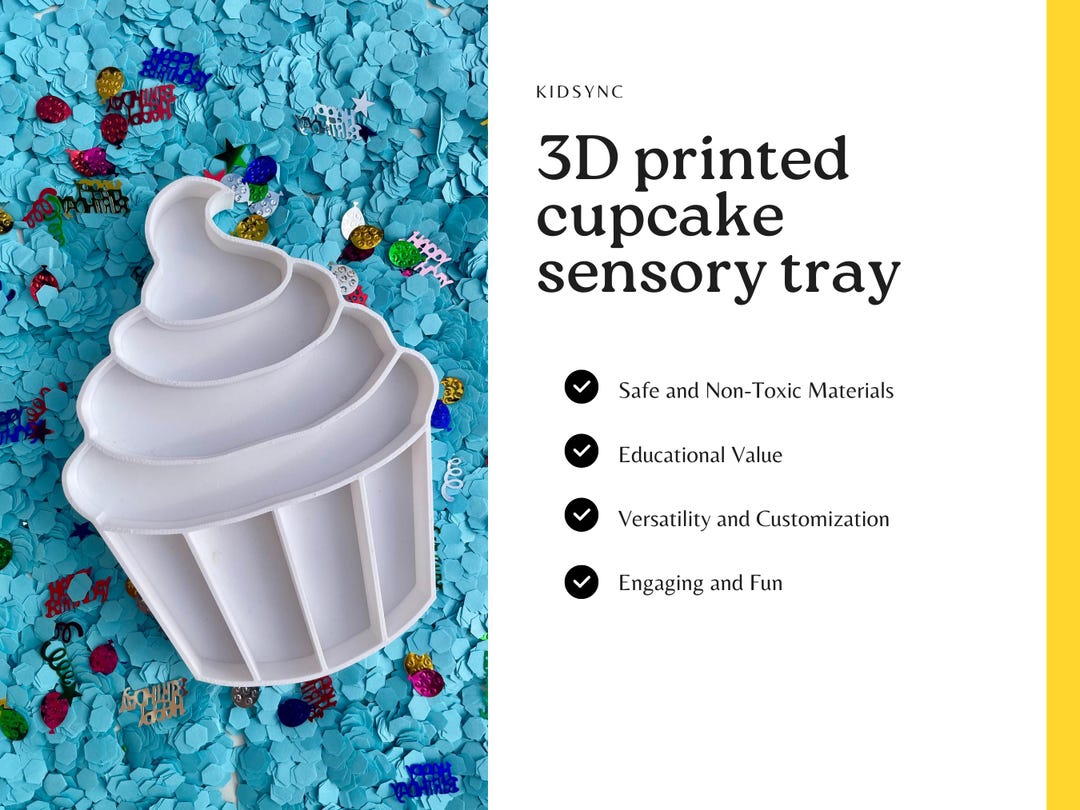3D Printed Sensory Tray Birthday-themed Sensory Bin Cupcake Sensory ...