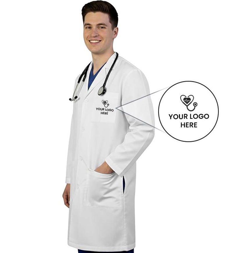 Custom Embroidered Lab Coat, Unisex Poly-cotton Blend, Professional - Etsy