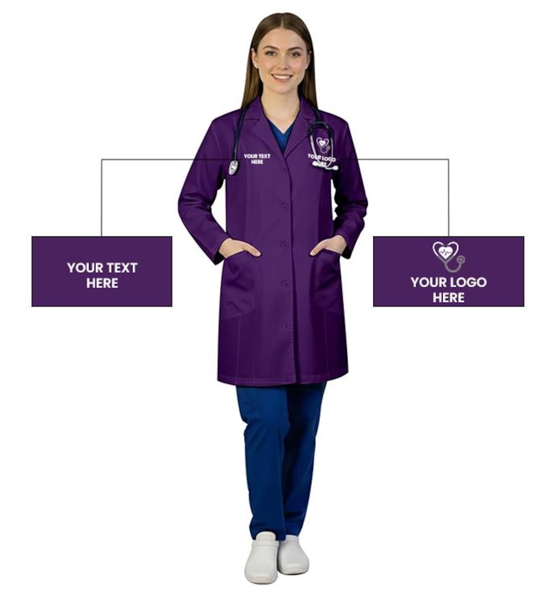 Custom Embroidered Women's Lab Coat, Poly-cotton Blend, Medical Apparel ...