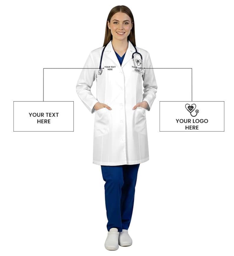 Custom Embroidered Women's Lab Coat, Poly-cotton Blend, Medical Apparel ...