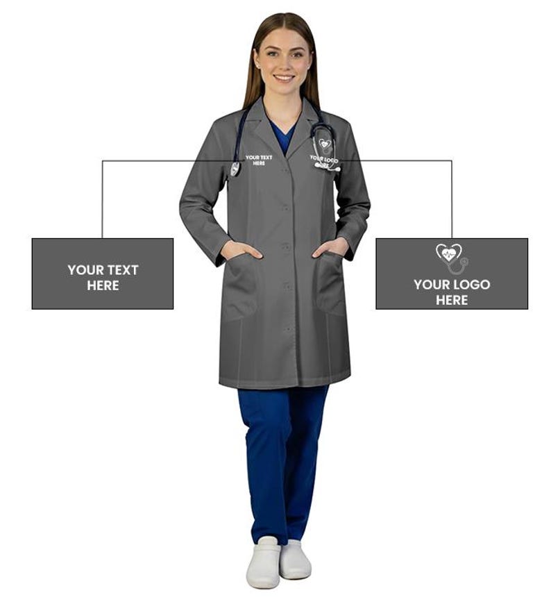 Custom Embroidered Women's Lab Coat, Poly-cotton Blend, Medical Apparel ...