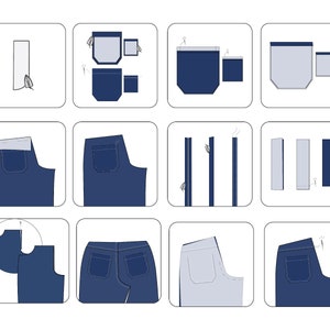 Ranger Jeans Sewing Pattern PDF | Men's Wide Leg Jeans (sizes 24-48) - Etsy
