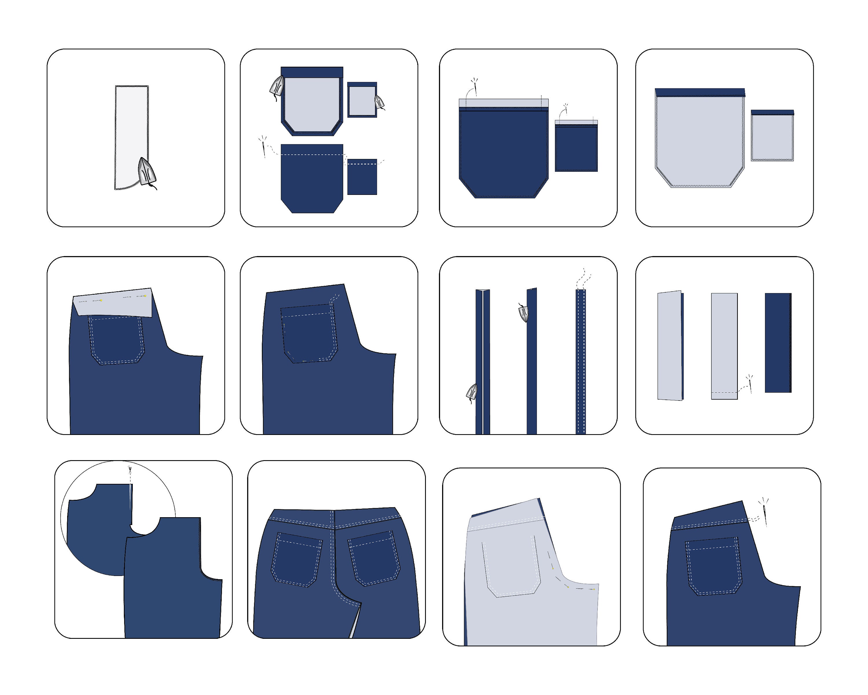 Ranger Jeans PDF Men's Sewing Pattern, Sizes 24-48, Video Tutorial ...