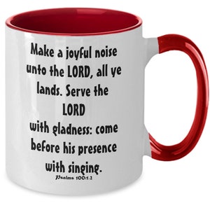 Christian Bible Verse Mug Praise Psalms 100:1,2 - Etsy