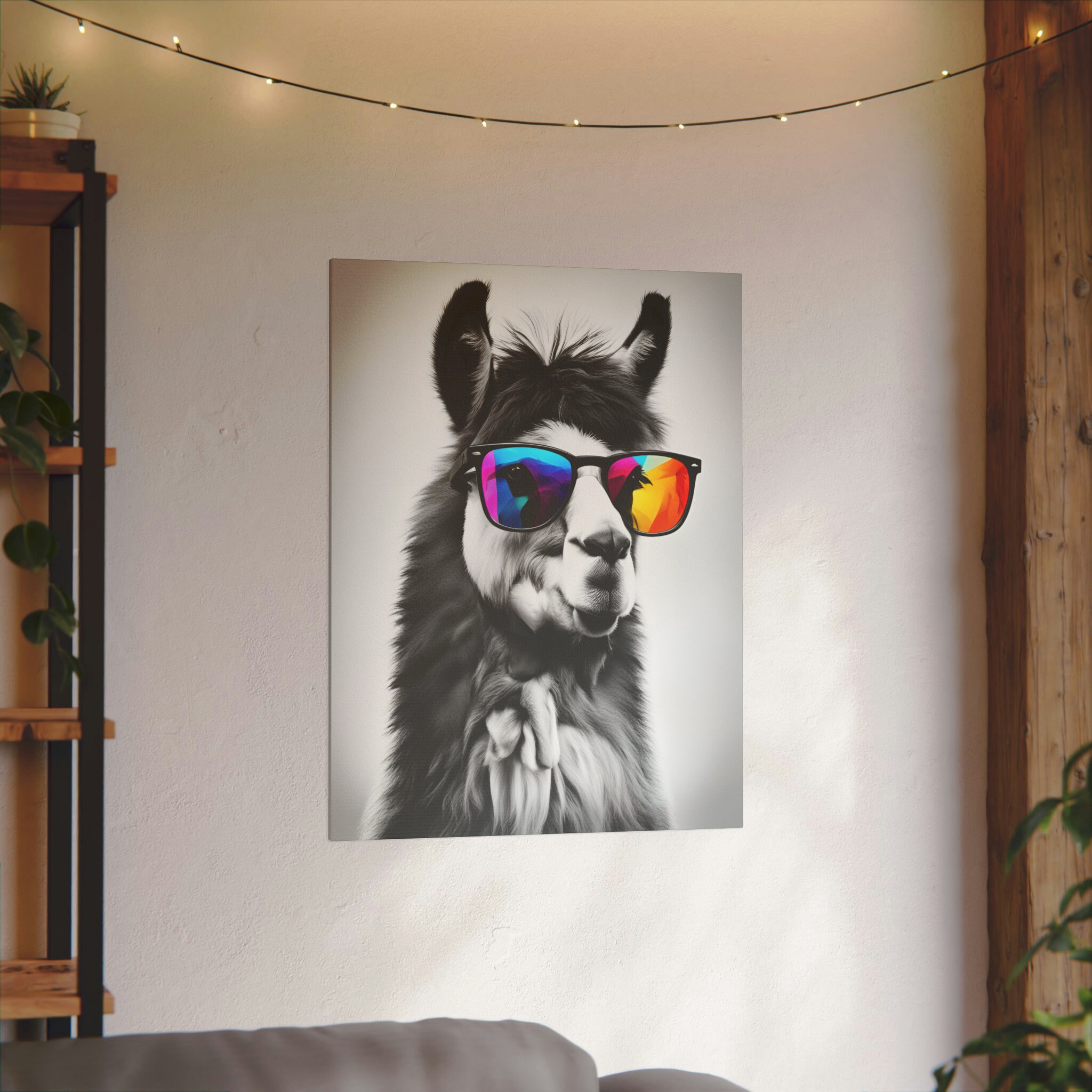 Cool Llama - Canvas Wallart Art - Etsy