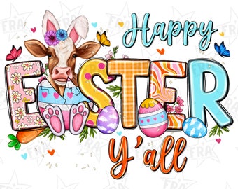 Happy Easter With Cowboy Png Sublimation Design Download, Happy Easter ...