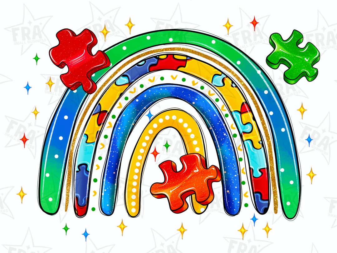 Autism Awareness Rainbow Png Sublimation Design Download, Autism ...