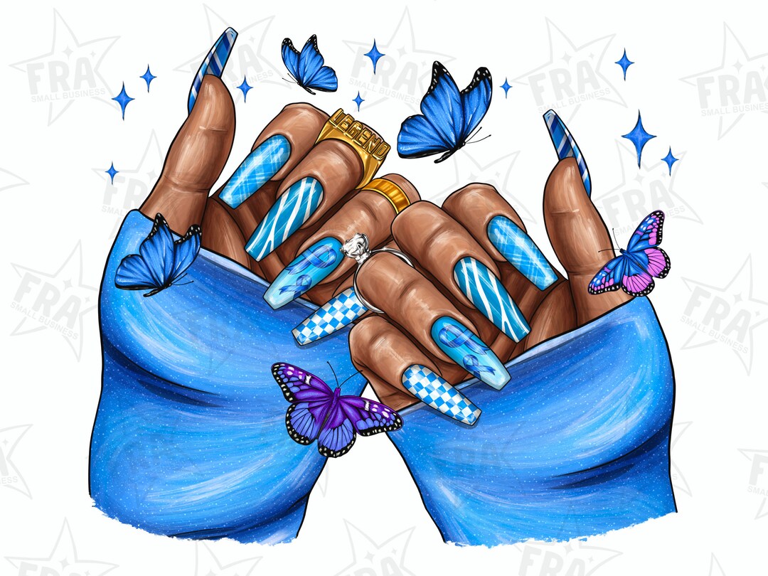 Colon Cancer Nails Png Sublimation Design Download, Colon Cancer Png ...