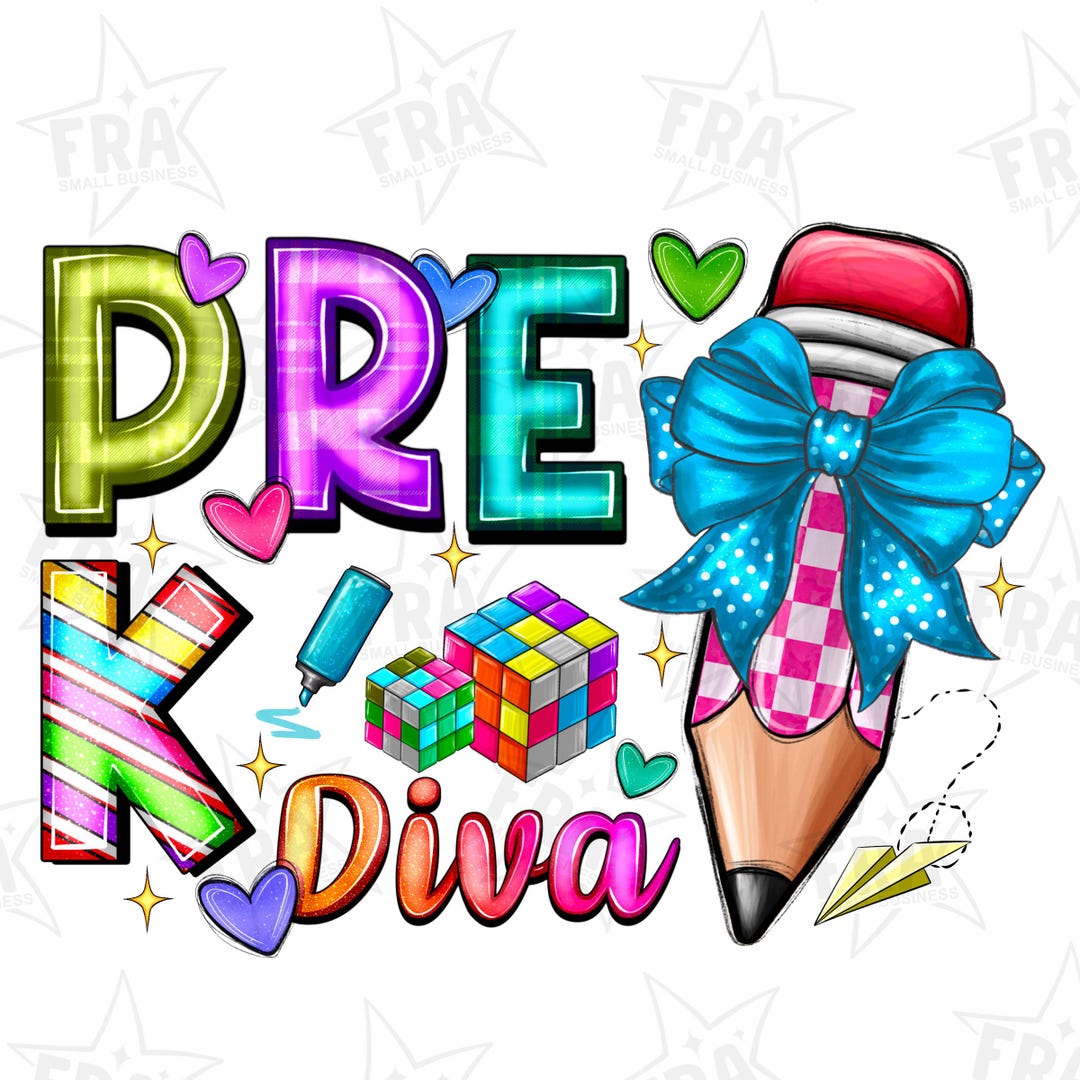Pre-k Diva Png, Hello Pre K PNG, First Day of Prek Png, Girls Pre K Png ...