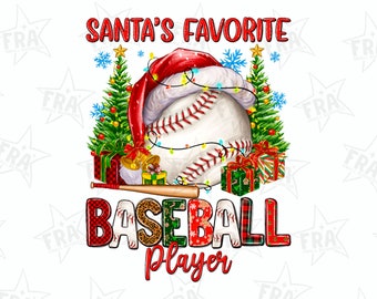 Santa's Favorite Baseball Player Santa Hat Christmas Lights School ...