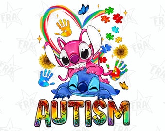 Autism Stitch With Lilo Png, Sublimation Design Download, Autism ...