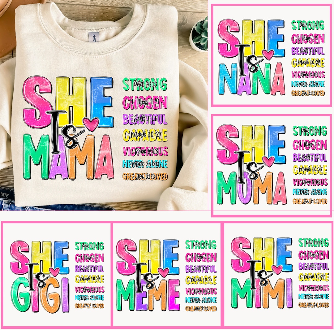 She is Mom Bundle PNG, She is Nana, Meme PNG, Blessed Mom Png, Mom ...