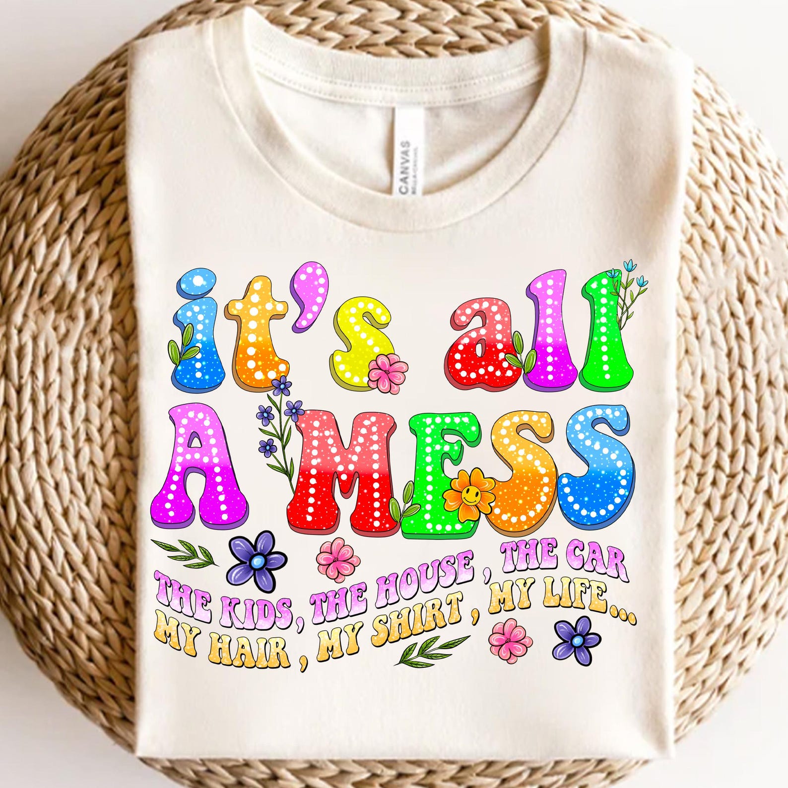 It's All a Mess Png Sublimation Design Download, Mom Life Png, Mother's ...