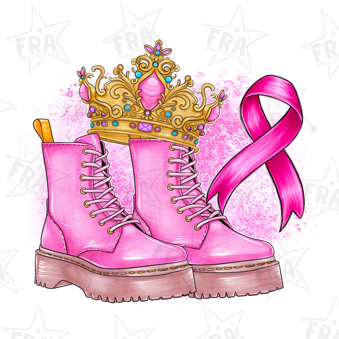 Breast Cancer Boots Png Sublimation Design,pink Combat Boots Png ...