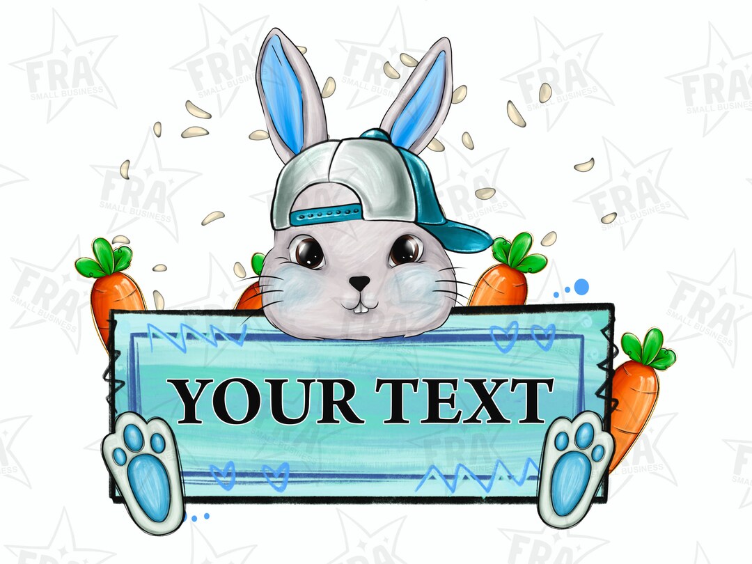 Kids Easter Bunny Name Frame Png, Sublimation Design Download,easter ...