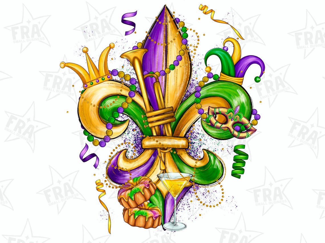Fleur De Lis Png Sublimation Design Downloadhappy Mardi Gras Pngfleur De Lis Png Designmardi