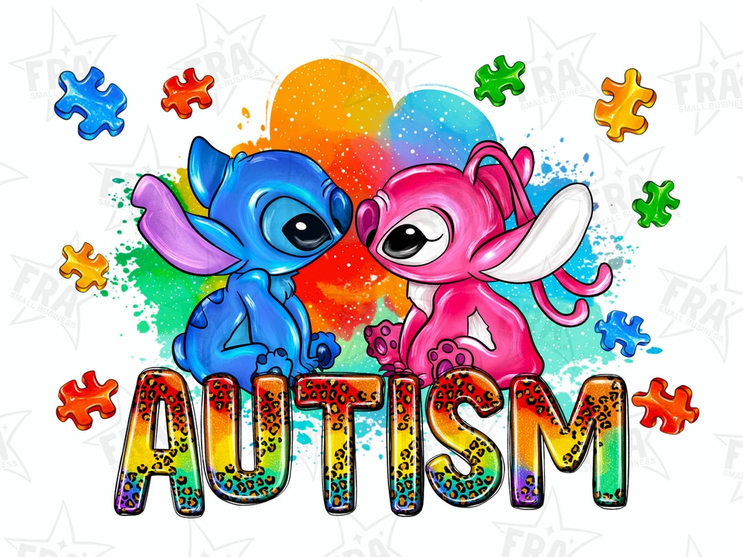 Autism Stitch With Lilo Png Sublimation Design Download, Autism ...