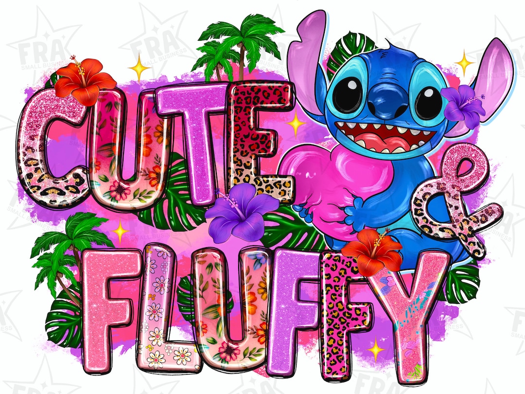 Cute and Fluffy Stitch Png Sublimation Design Download, Hand Drawn ...