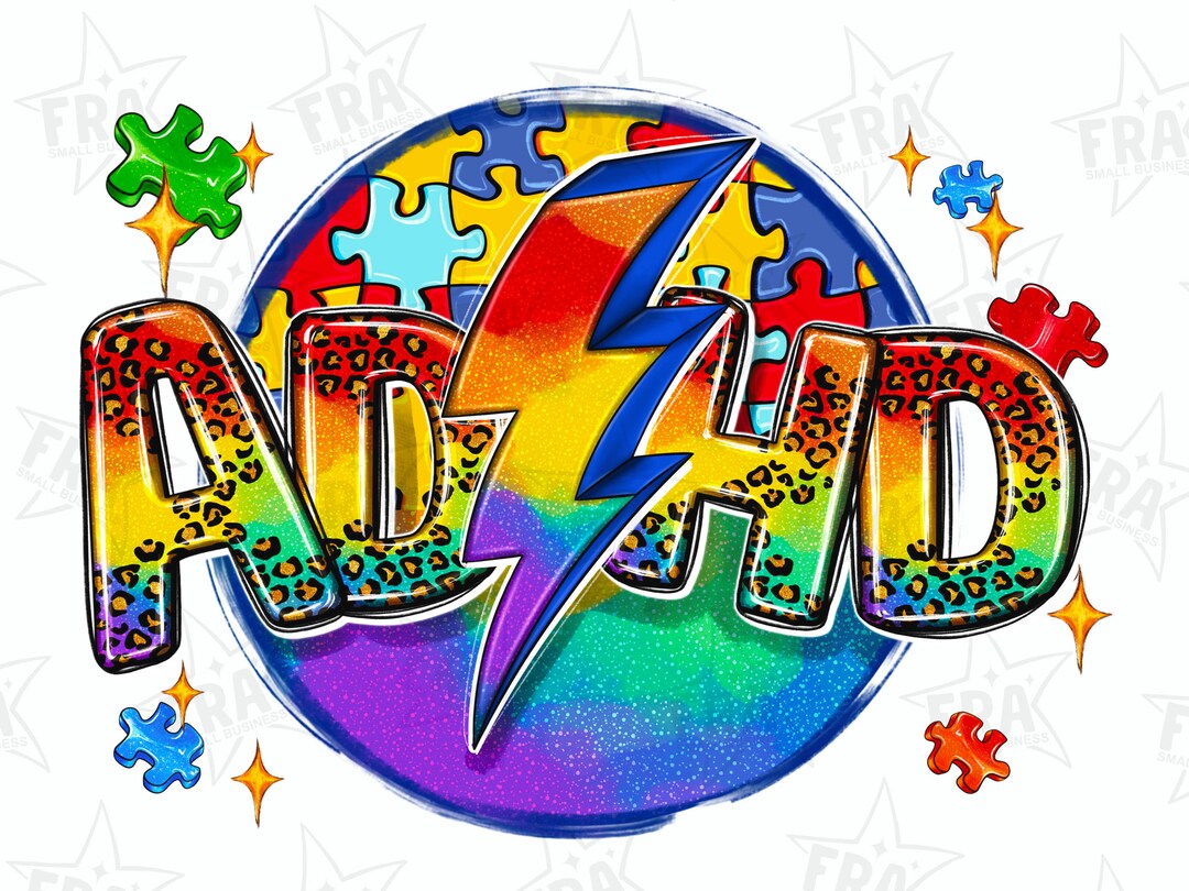ADHD Png Sublimation Design Download, Autism Png Design, Autism ...