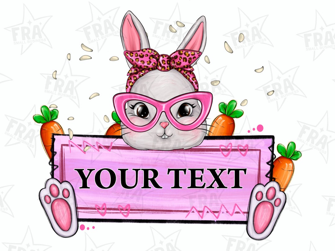 Kids Easter Bunny Name Frame Png, Sublimation Design Download,easter ...