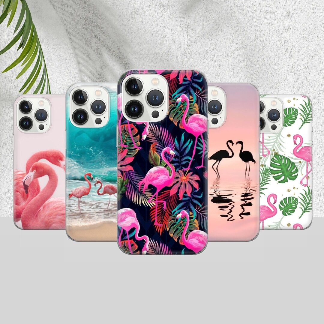Pink Flamingo Phone Case Tropical Cover for iPhone 16 Pro Max, 15 Plus ...