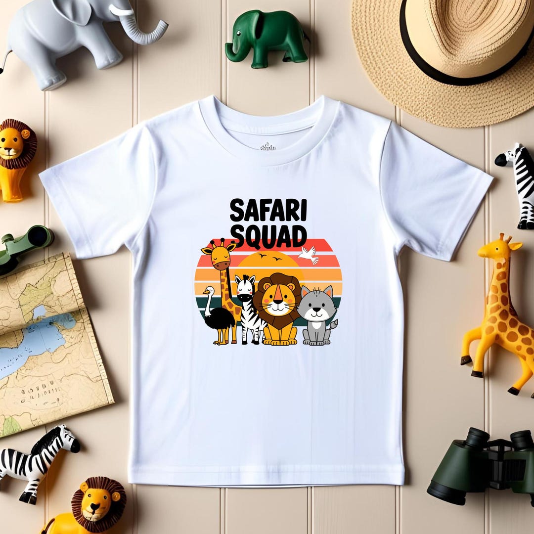 Safari Squad Shirt for Kids - Cute Animal Sunset T-shirt, Jungle ...