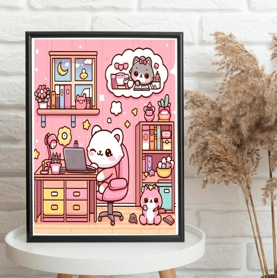 Kawaii Poster Download, Kawaii Wallpaper, Digital Kawaii Poster, Cute ...