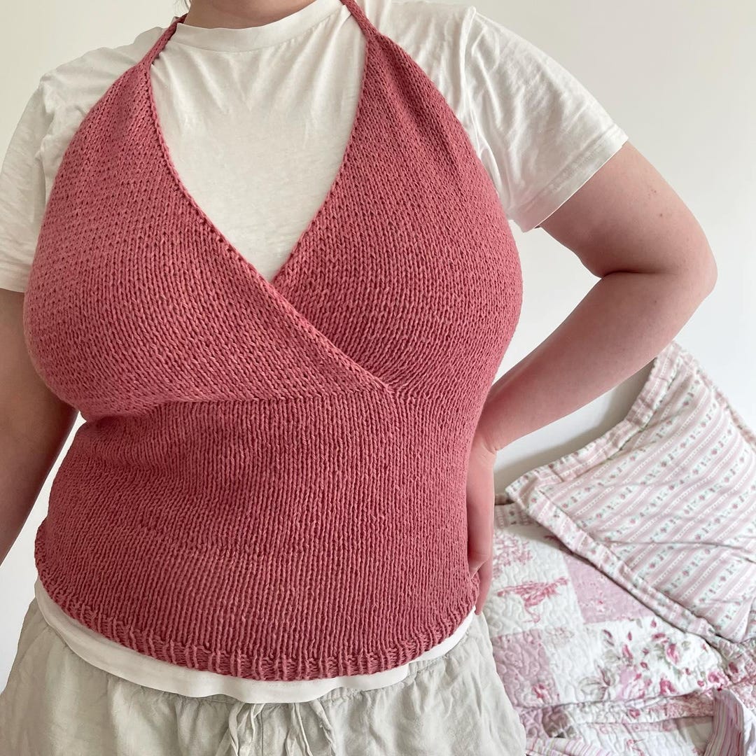 Augusta Top ENGLISH Knitting Pattern: Summer Halter, Size-inclusive (XS ...