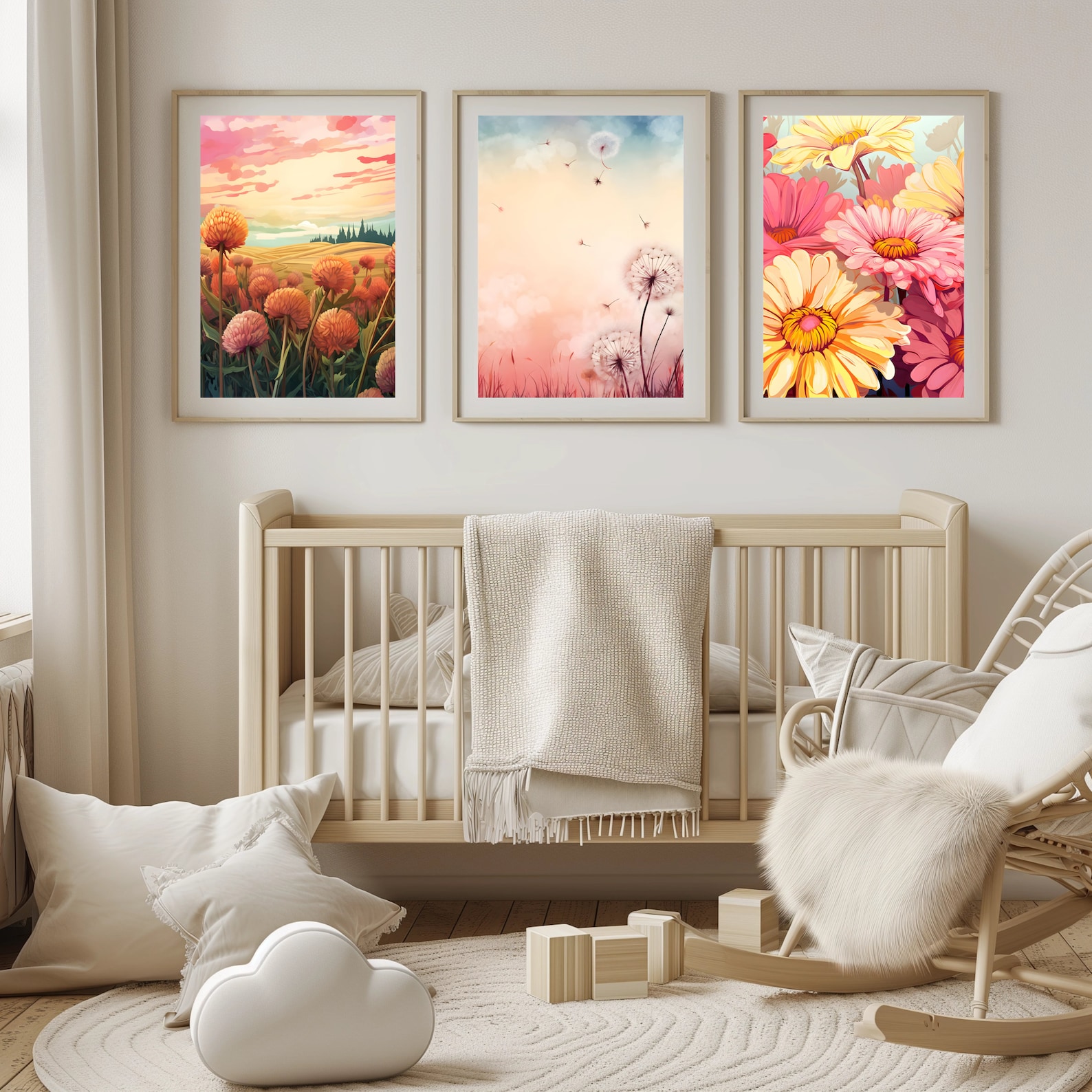 Set of 3 Prints,colorful Flowers Wall Art Prints for Home Decor ...