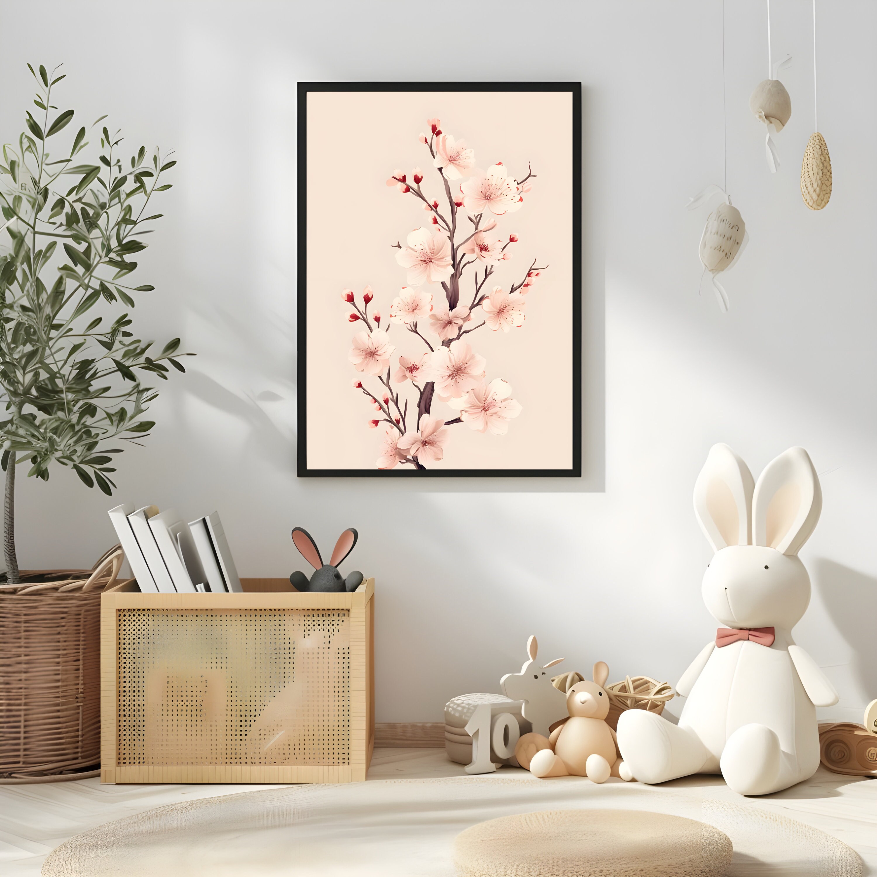 Boho Cherry Blossom Wall Art Printable for Home Decor,tropical Flowers ...