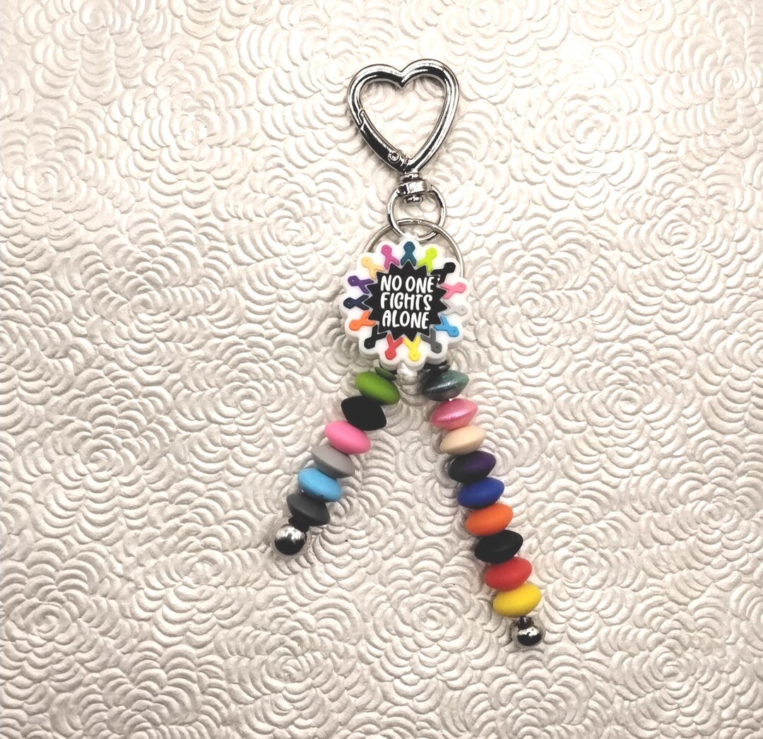No One Fights Alone Cancer Awareness Keychain - Etsy