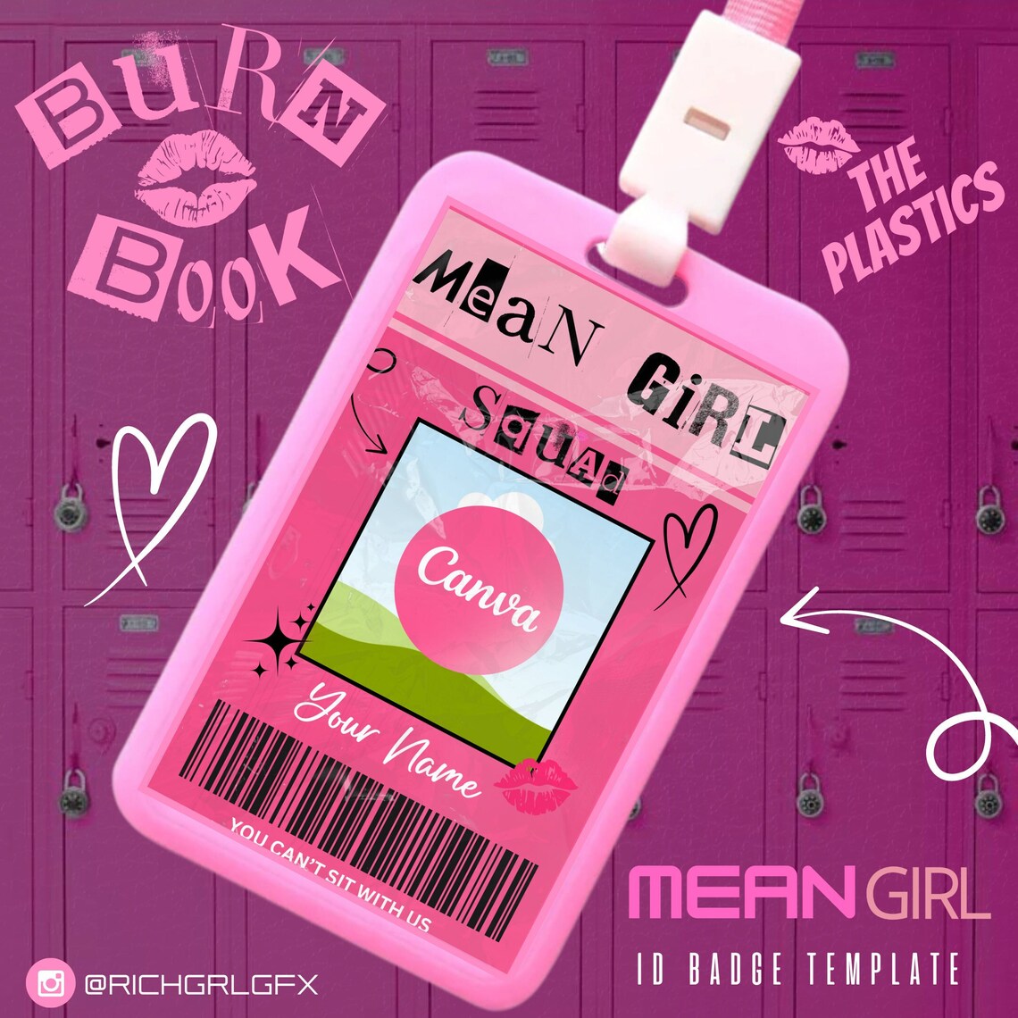 MEAN GIRLS Theme ID Badge - Etsy