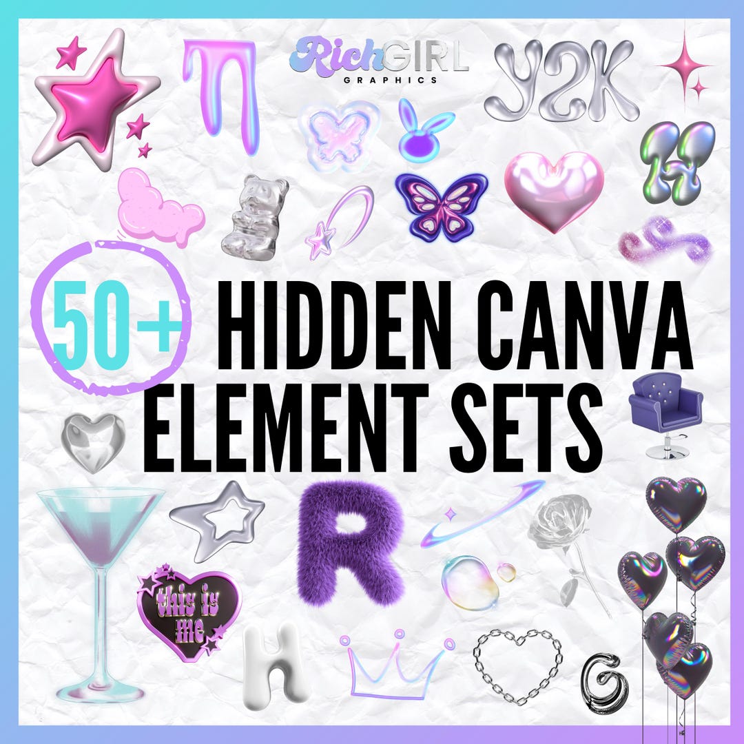 RG GFX 50+ Hidden CANVA Elements Sets - Etsy