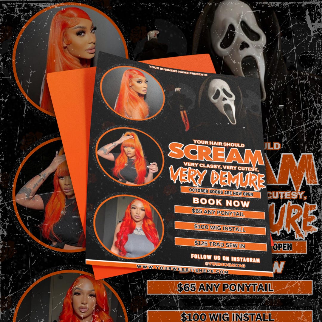Your Hair Should SCREAM Halloween Flyer (RED) - Etsy