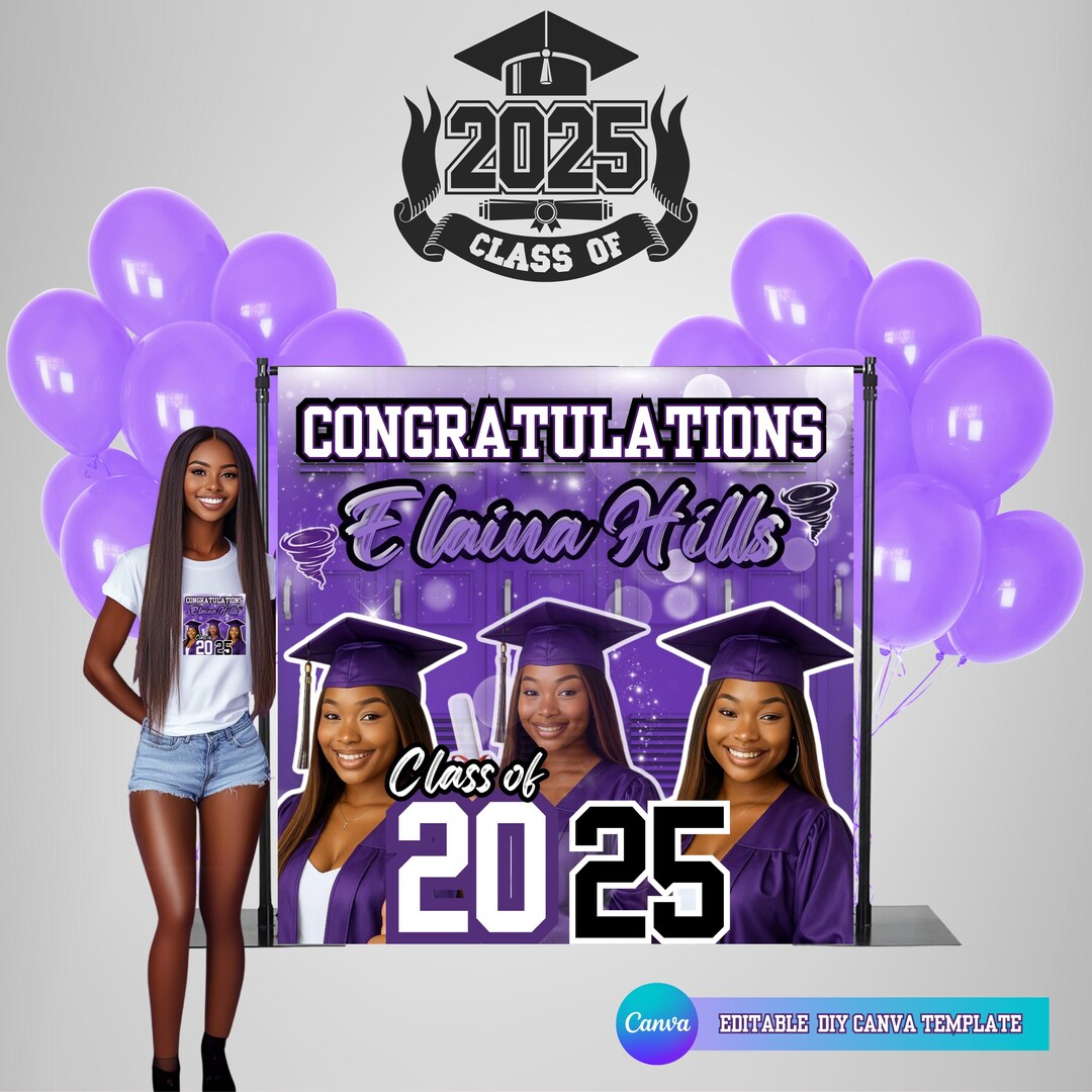 2025 Graduation BANNER Grad Canva Template, Graduation Banner, Grad ...