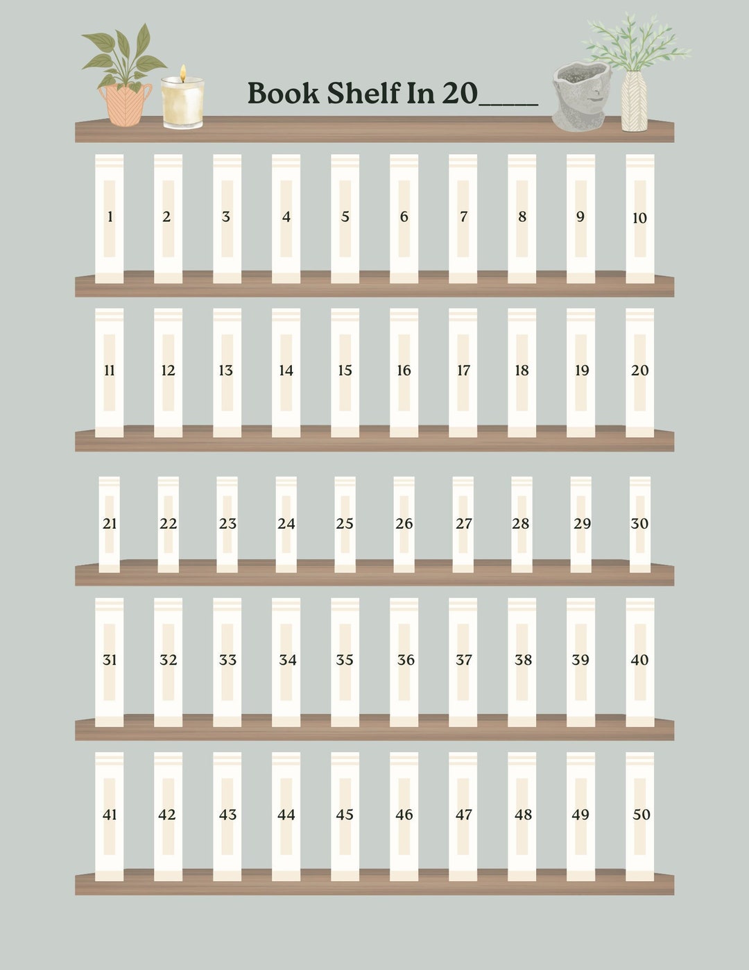 Yearly Book Goal and Reading Tracker - Etsy