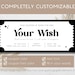 Your Wish Gift Voucher Anniversary Gift Romantic Coupon Editable ...