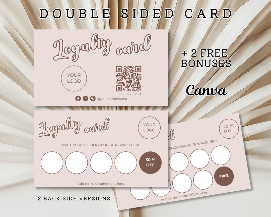 Loyalty Card Template Editable Customer Reward Card Printable Loyalty ...