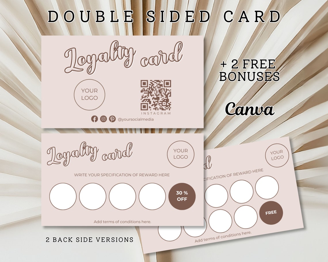 Loyalty Card Template Editable Customer Reward Card Printable Loyalty ...