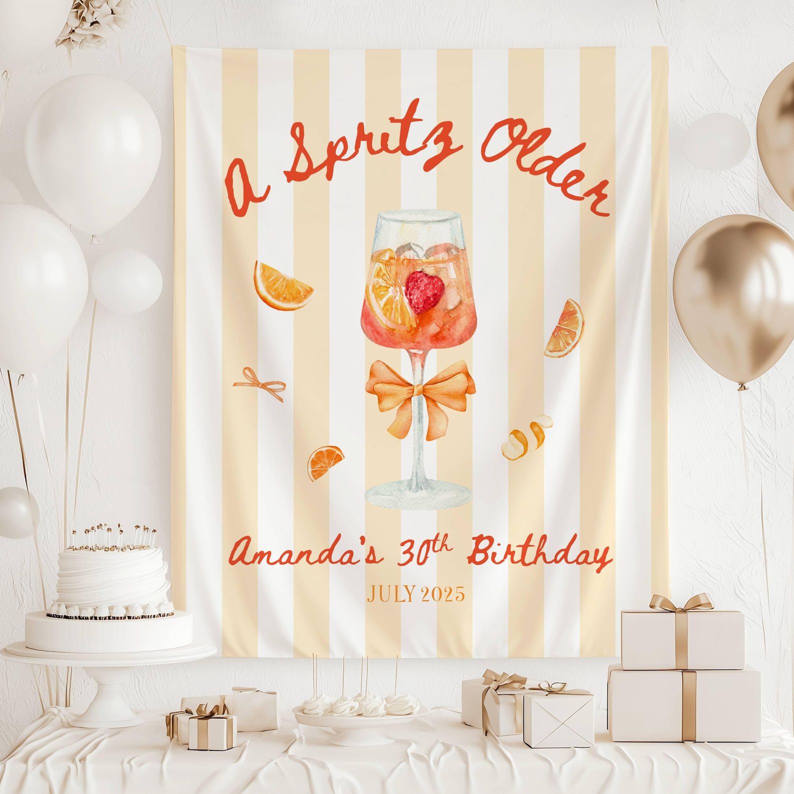 A Spritz Older Birthday Banner Personalized Spritz Birthday Backdrop ...