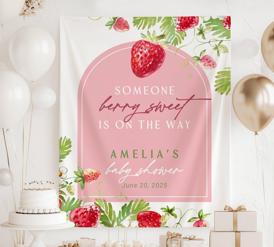 Someone Berry Sweet is on the Way Shower Backdrop Berry Sweet Baby ...