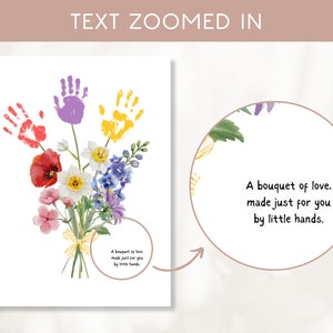 Mothers Day Flower Handprint Art Printable DIY Last Minute Gift for Mom ...