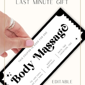Body Massage Coupon Personalizable Text Gift Voucher Relaxation Massage ...