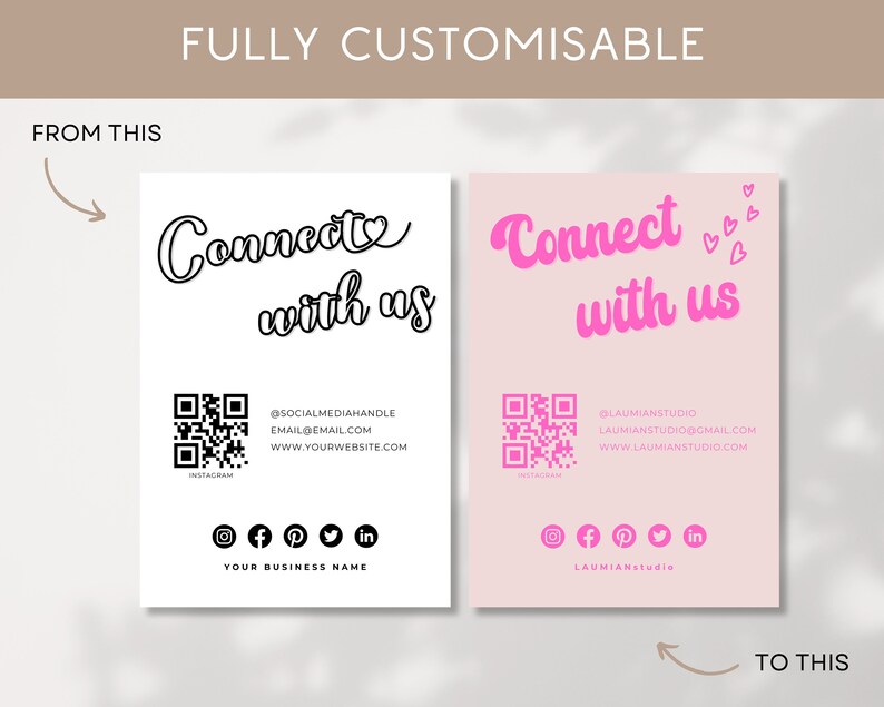 BUNDLE Price List Sign Social Media Sign Template Custom QR Code Sign ...