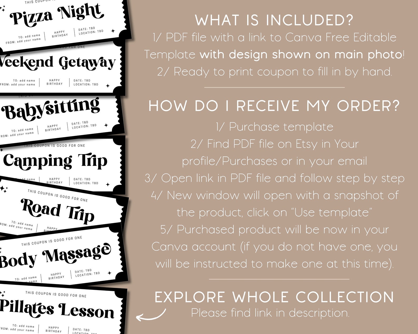 Movie Night Gift Coupon Editable Template Movie Date Voucher Movie ...