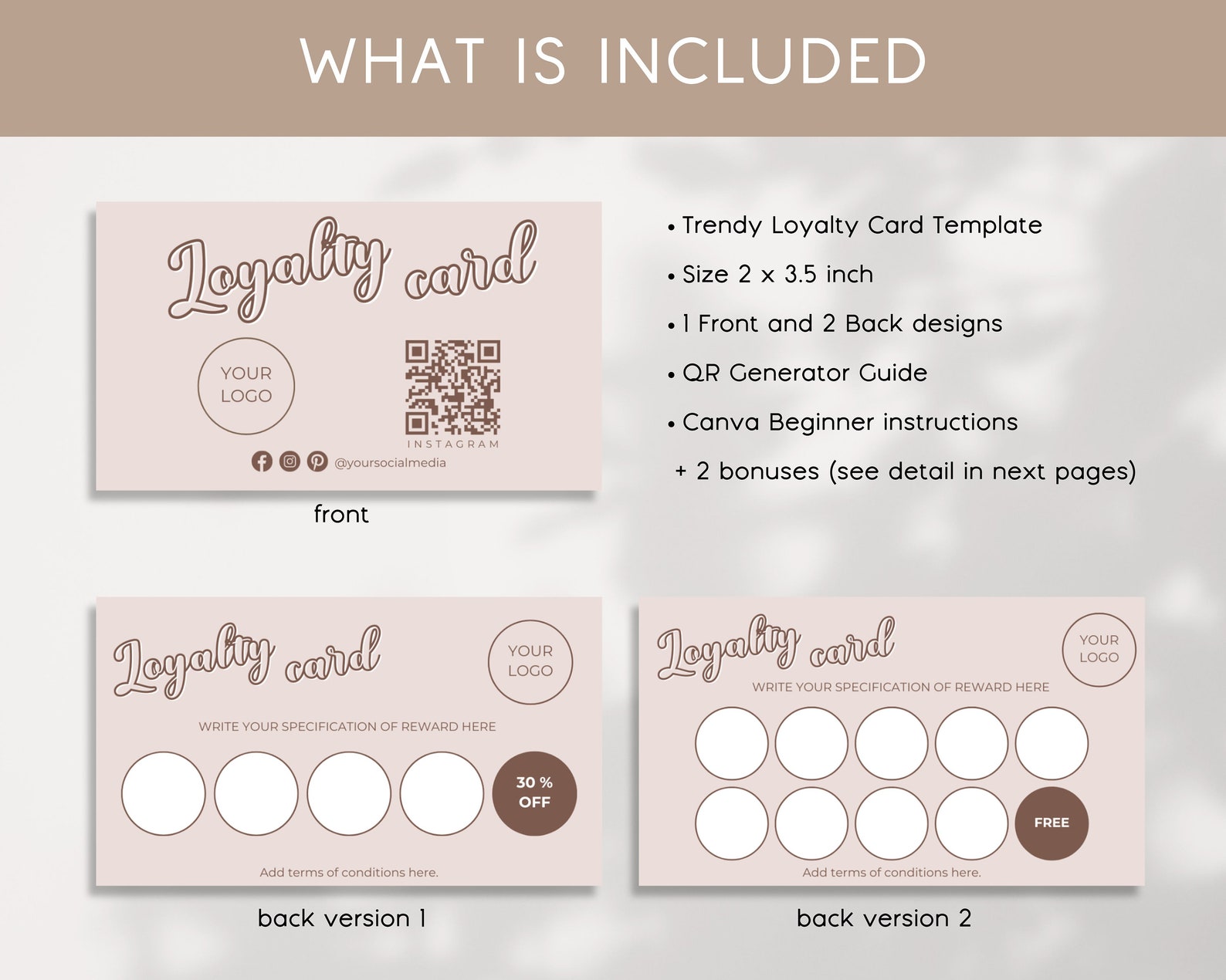 Loyalty Card Template Editable Customer Reward Card Printable Loyalty ...